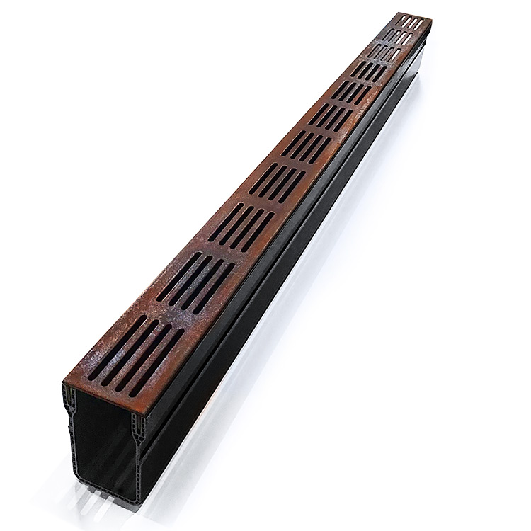 Door Threshold Drain x 1m Corten Steel Grating | Landscape Plastics www ...