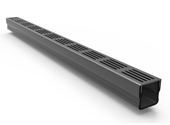 Threshold Mini x 1m Black Aluminium Grating www.landscapeplastics.co.uk