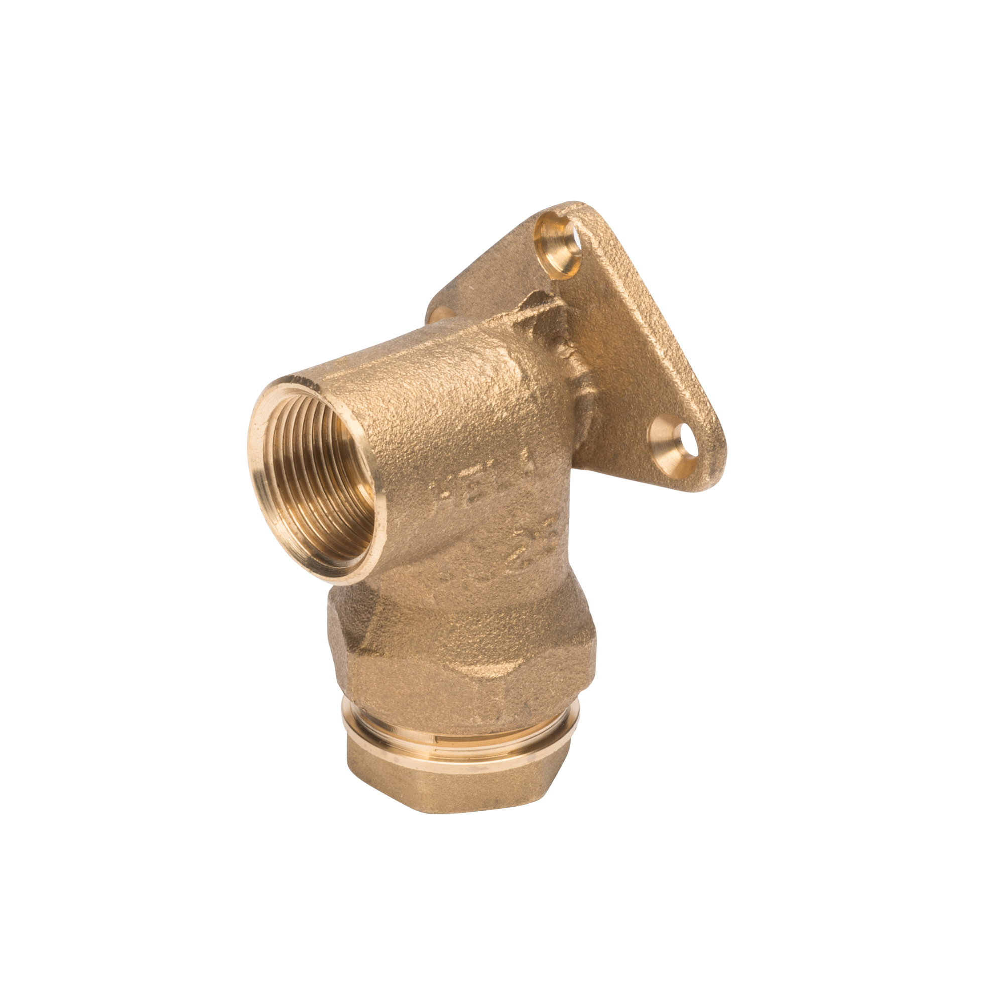 25mm x ½” Plasson Wall Plate Elbow Brass www.landscapeplastics.co.uk